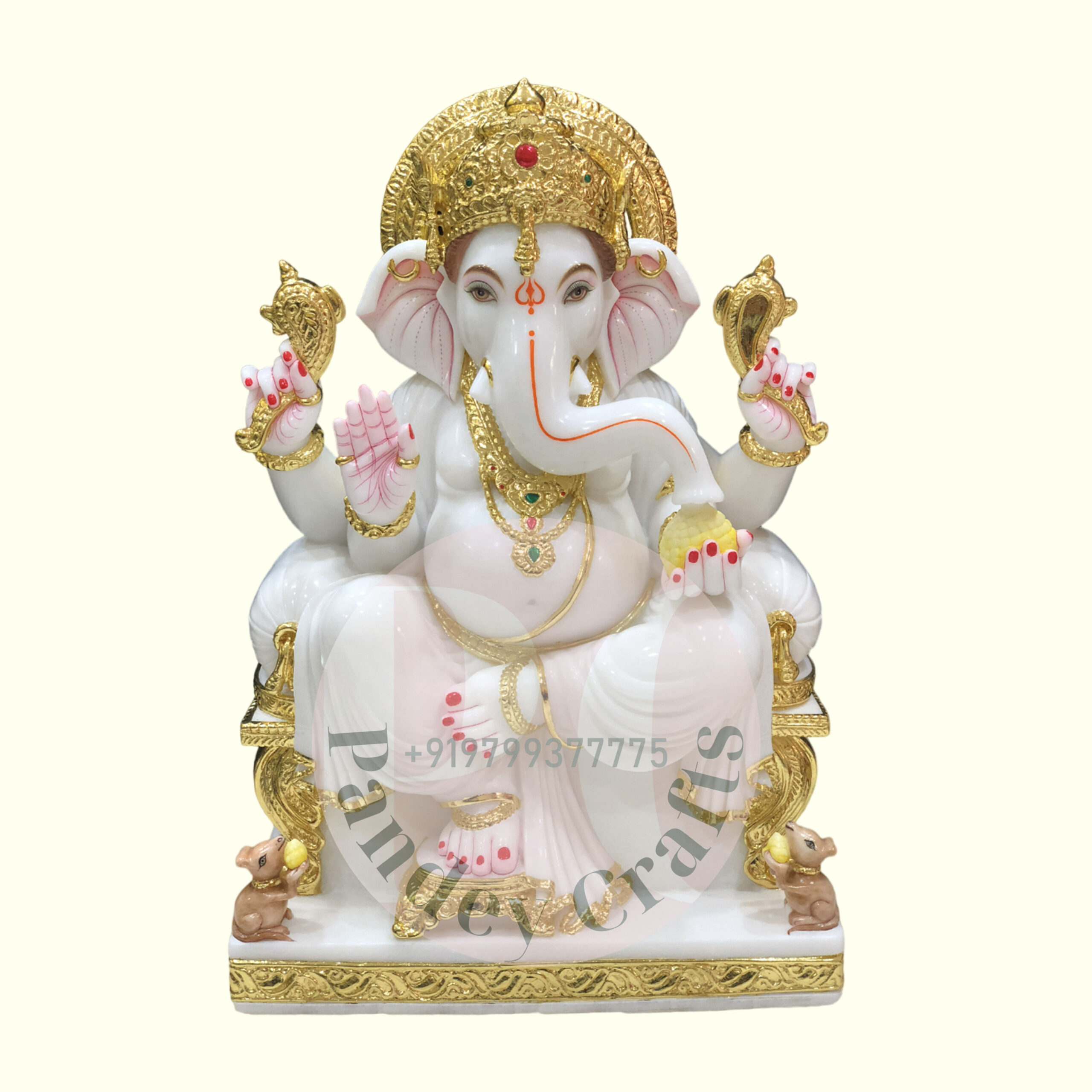 Marble Ganesh Moorti, Marble Ganesh Statue for Home and Office - Pandey ...