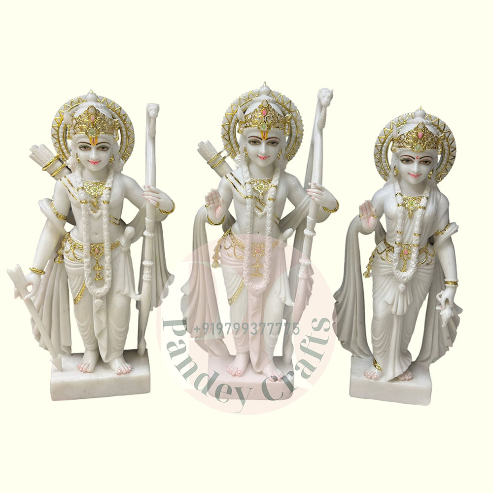 Marble Ram Parivar Moorti - Pandey Moorti Crafts